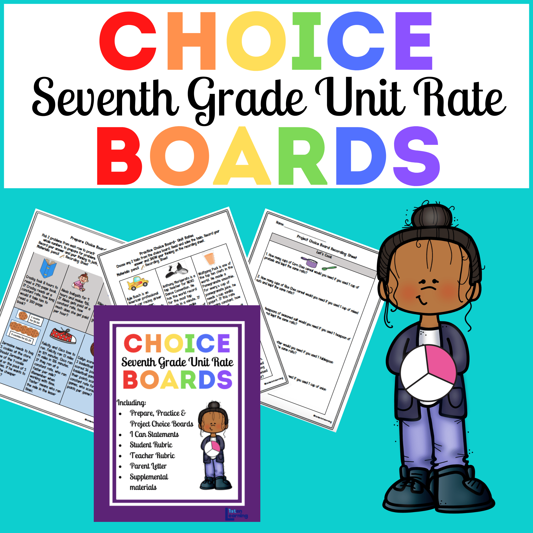 Choice Boards BUNDLE: Unit Rate – Listen 1st Learning