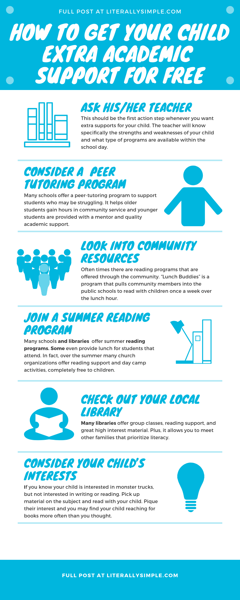 How to Get Your Child Extra Academic Support for Free - Literally Simple