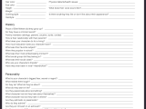 Printable Character Development Worksheets