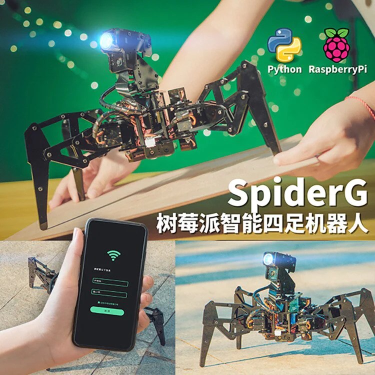 Stem Quadruped Spider Raspberry Pi Robot Python Programming Mobile App