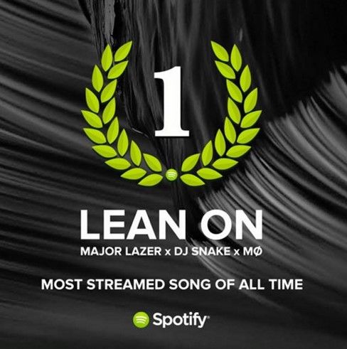 "Lean on” la canción más escuchada de Spotify