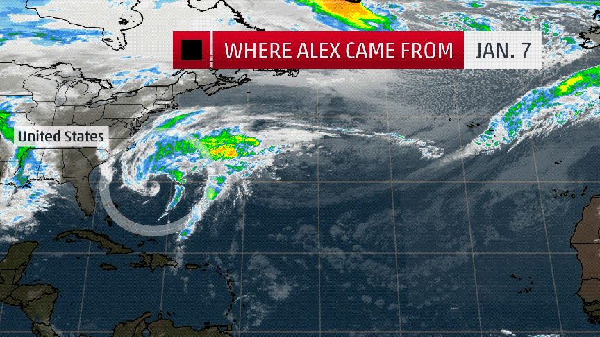 Se forma Alex, primer ciclón tropical en el Atlántico del 2016