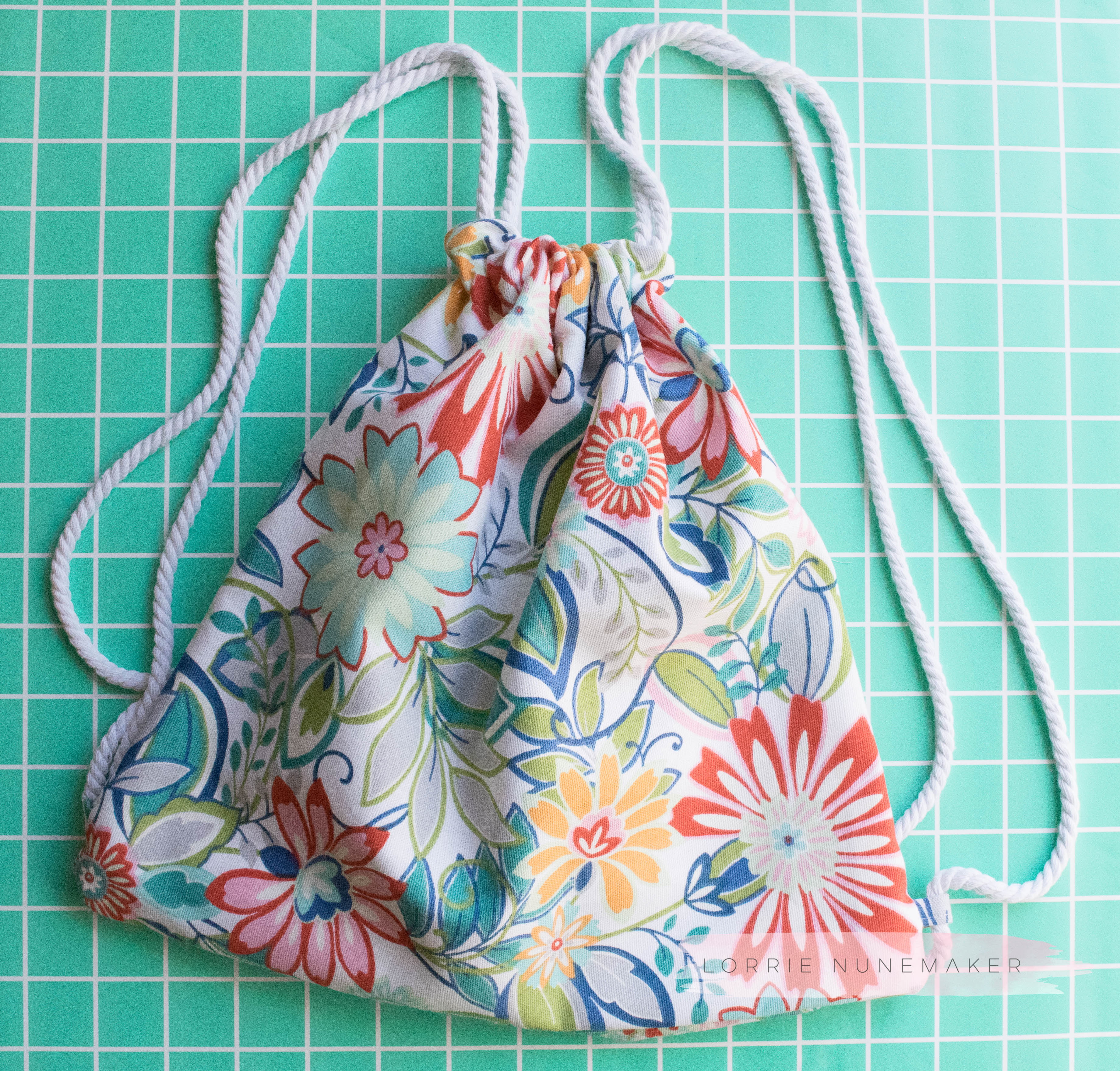 DIY Drawstring Back Pack – lorrie nuneMAKER