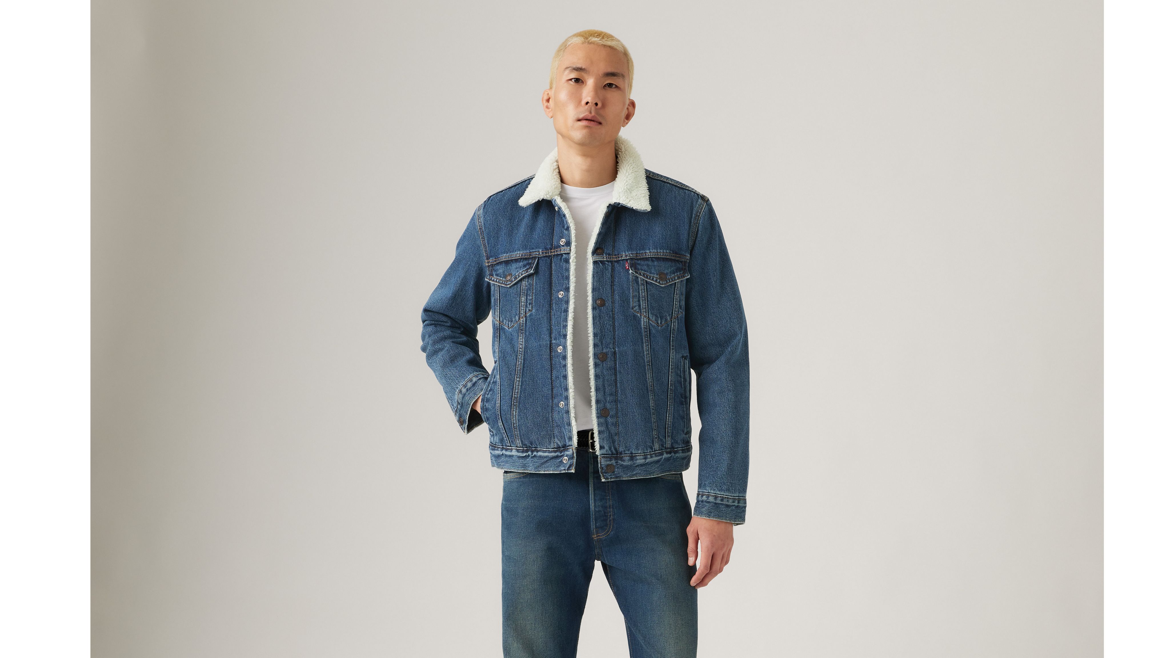 Type 3 Sherpa Trucker Jacke Blau Levi S Ch