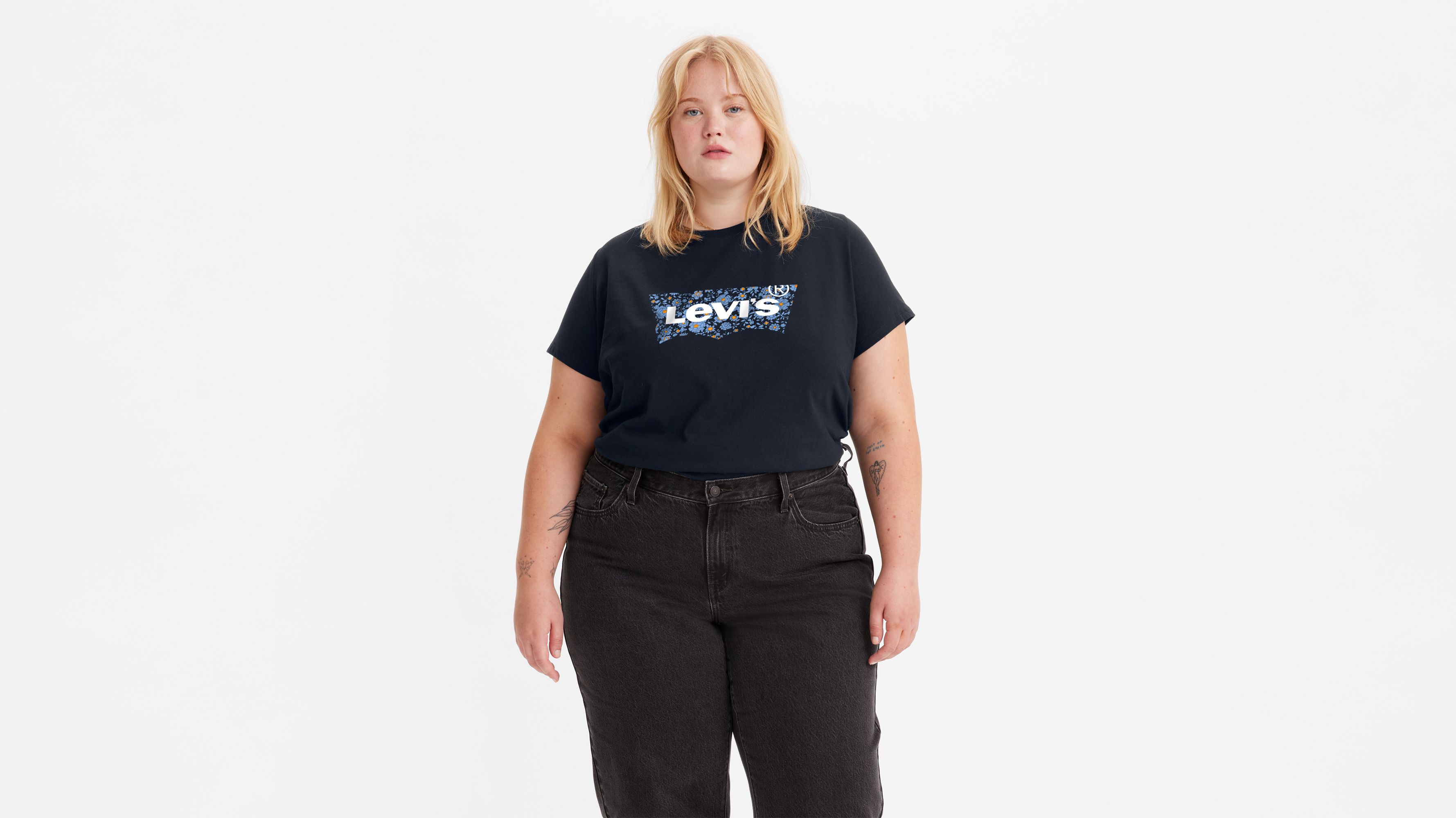 Logo Perfect Tee Plus Size Blue Levi S Gb