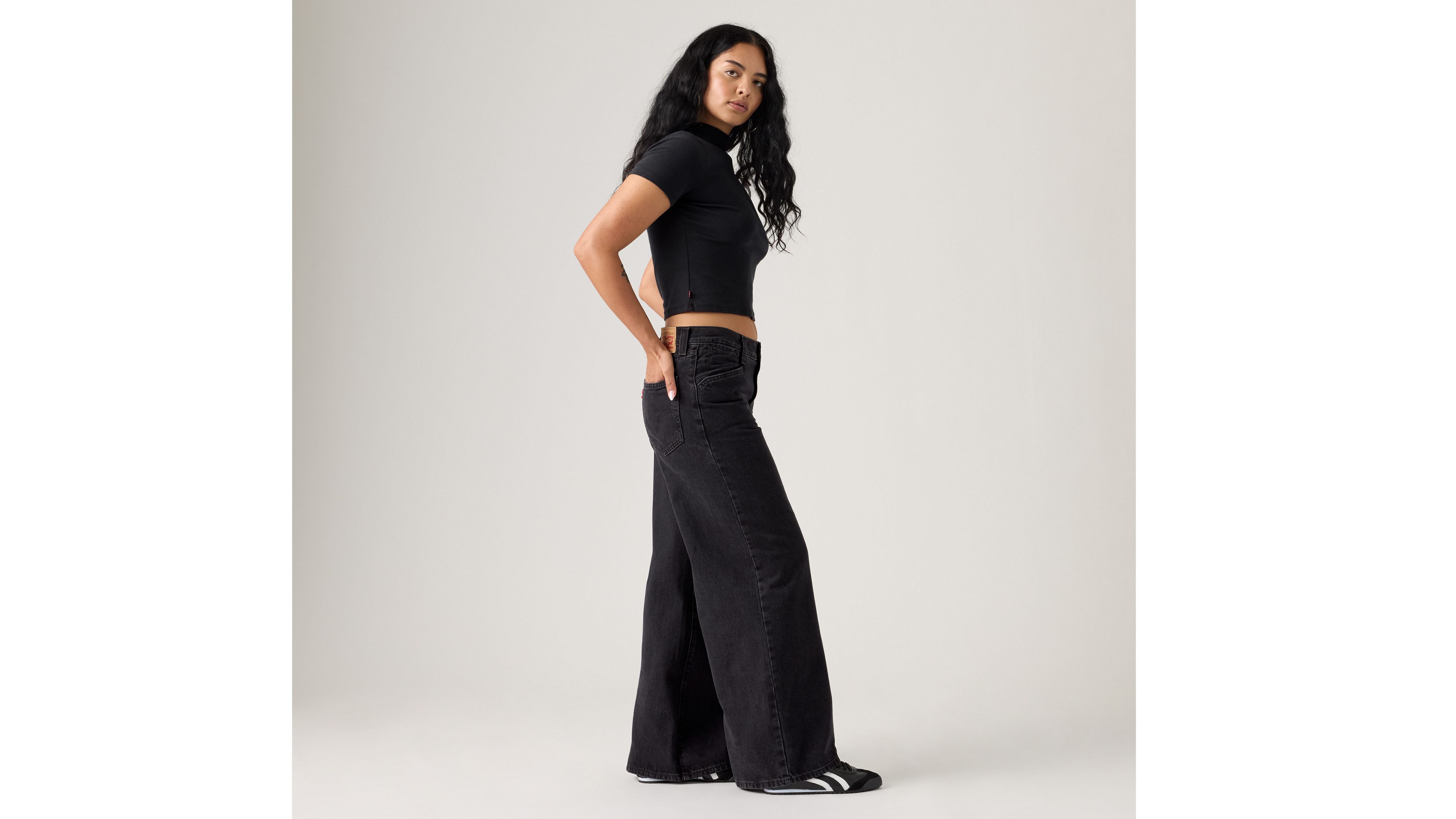94 Baggy Wide Leg Jeans Black Levi S Rs