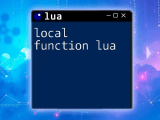 Mastering Lua Table Functions In A Nutshell