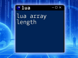 Mastering Lua Array A Quick Guide To Efficiency