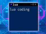 Mastering Lua Code Language A Quick Start Guide