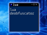 Obfuscator Lua Mastering Code Concealment In Lua