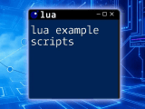 Lua Return Multiple Values A Quick Guide