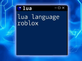 Mastering Lua Code Language A Quick Start Guide