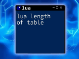 Lua Table Of Tables A Beginner S Guide