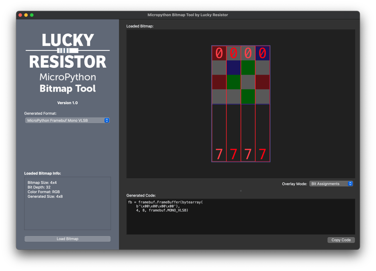 MicroPython Bitmap Tool - Lucky Resistor