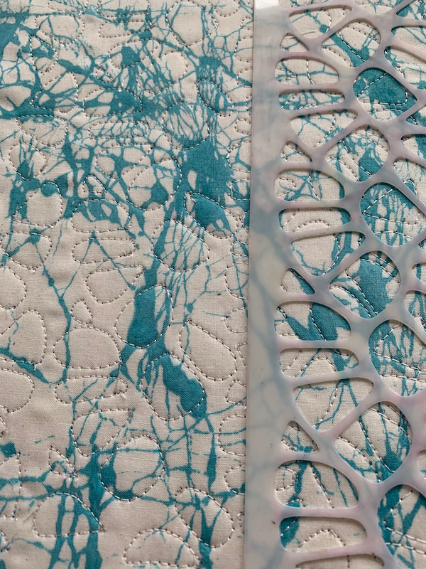 Using stencils with stitching – Lynda Heines Fabric Design