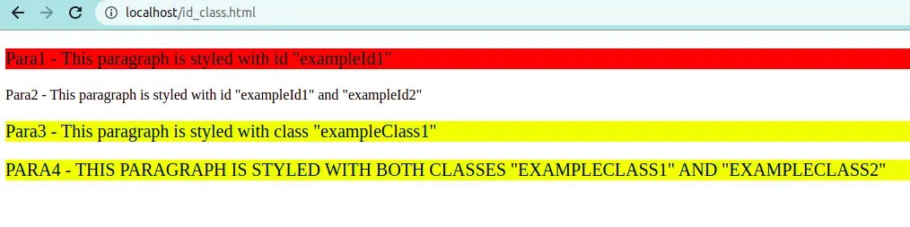 Difference between an Id and Class in HTML