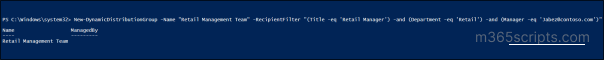 Manage Microsoft Dynamic Distribution Groups Using Powershell