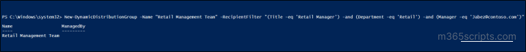 Manage Microsoft Dynamic Distribution Groups Using Powershell