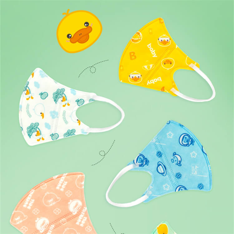 Cute Duck 3D Single Packaging Kids Disposable Masks 30pcs/box - Mabogreen