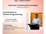 Macfast Knowledge Scheme Organizes Webinar On Introduction To Python