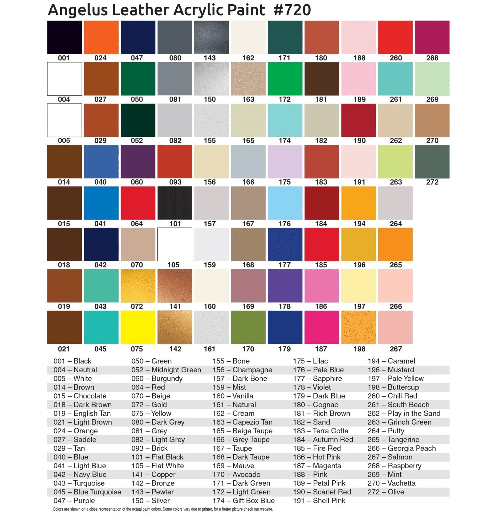 ANGELUS ACRYLIC PAINT 4 OZ (colors 01-93) - Oregon Leather Company