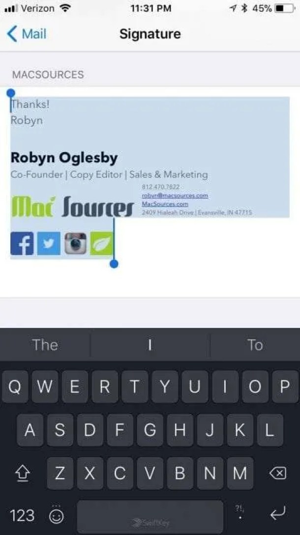 How To Add Rich Text Signature To IOS Mail MacSources how-to-add-rich-text-signature-to-ios-mail-macsources