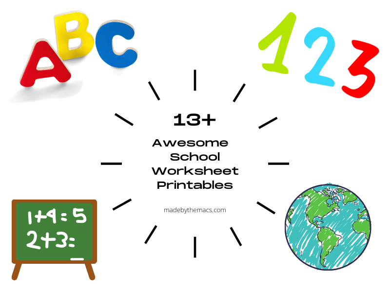 13+ Awesome School Worksheet Printables - Made By The Mac's