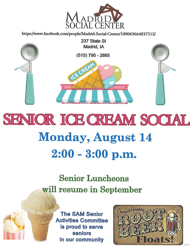 Senior Ice Cream Social :: City of Madrid