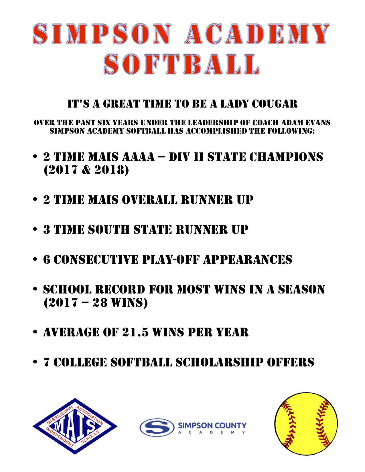 Simpson Academy Softball Has Become a Tradition - MageeNews.com