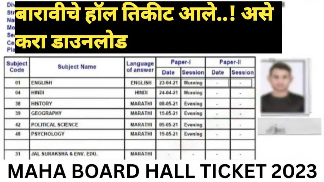 HSC Hall Ticket 2023 Download : बारावीचे हॉल तिकीट आले..! असे डाउनलोड ...