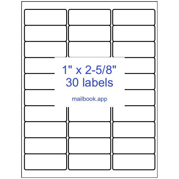 Label Template Compatible With Avery 8160 Address Labels Mailbook