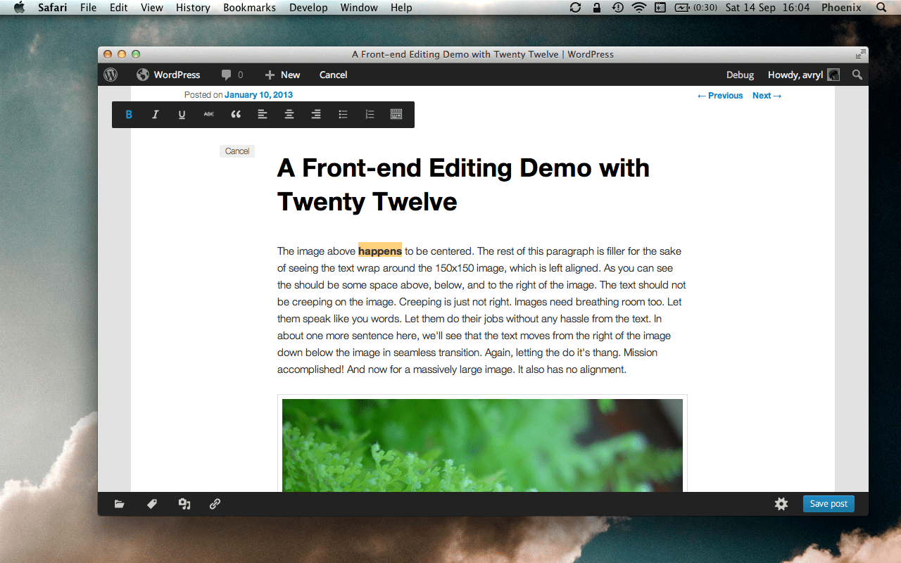 Front-end Editor – Make WordPress Design
