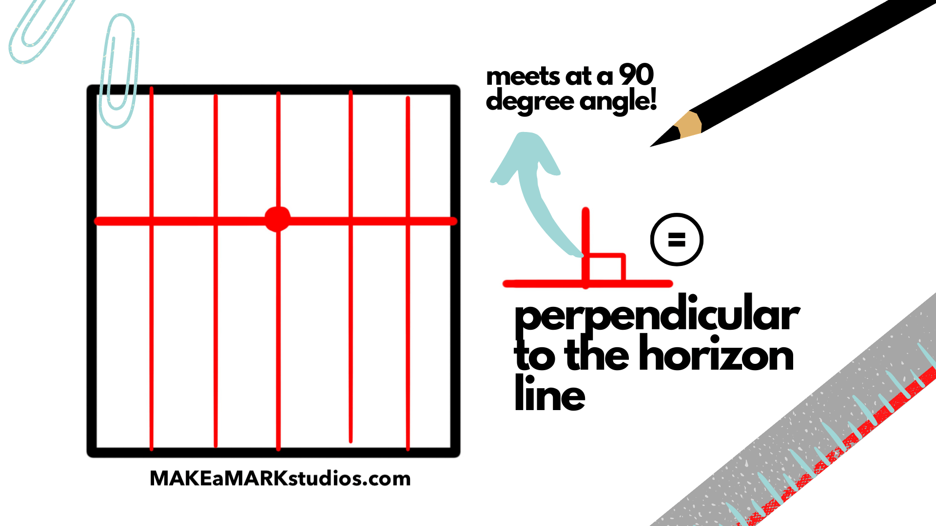 How to draw a 1 point perspective landscape » Make a Mark Studios