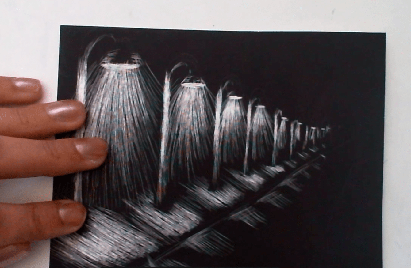 How to etch glowing streetlights with 1 point perspective » Make a Mark ...