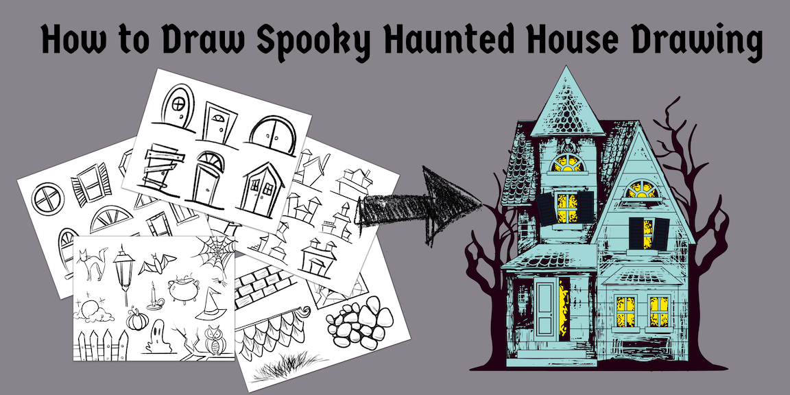 how to draw a haunted house-4 » Make a Mark Studios