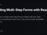 Building Multi Step Forms With React