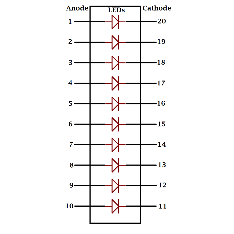LED Bar Graph 10 SEG (Red) | Makers Electronics