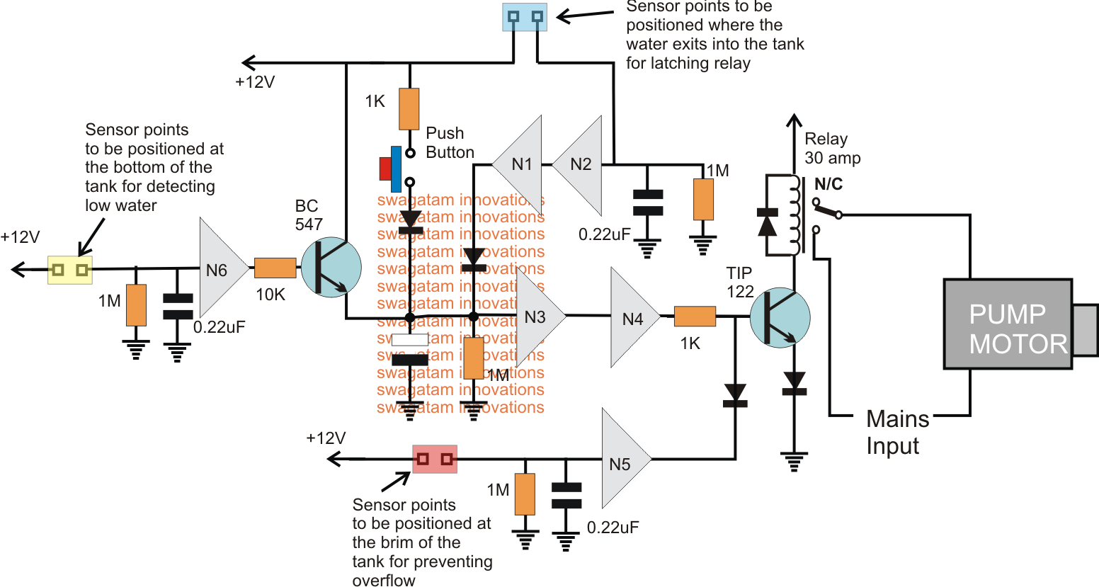 Automatic Water Pump Circuit Diagram