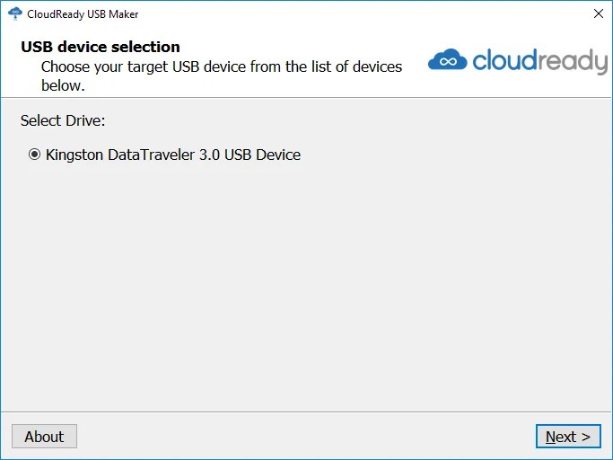 Step by step create CloudReady USB Installer on Windows 10