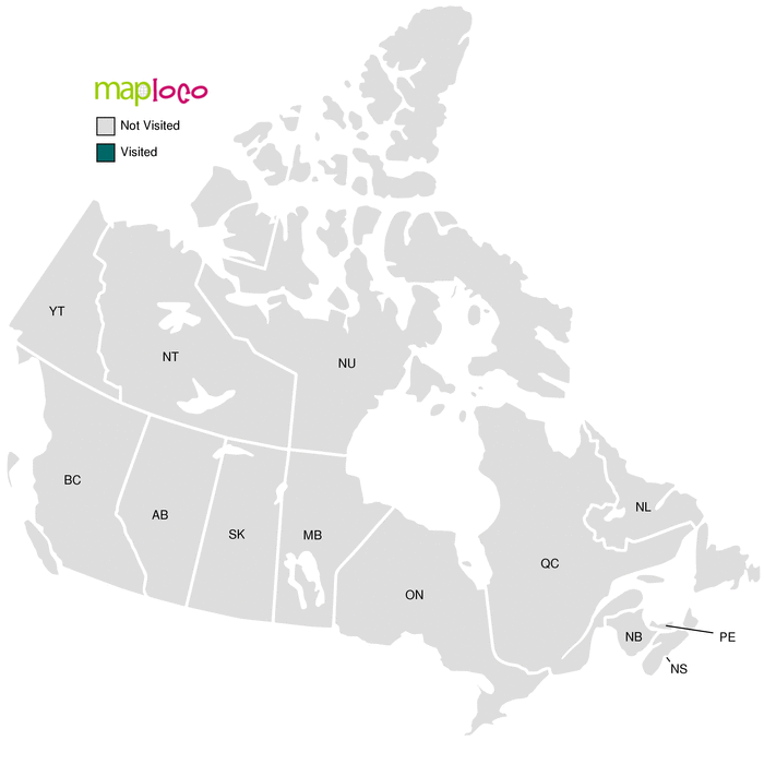 Visited provinces and territories of Canada | This Bucket List