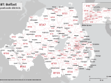 Map Of Bt Postcode Districts Belfast Maproom