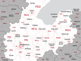 Map Of Pe Postcode Districts Peterborough Maproom