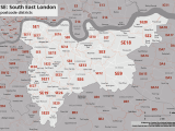 Map Of Se Postcode Districts South East London Maproom