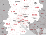 Map Of So Postcode Districts Southampton Maproom