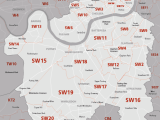 Map Of Sw Postcode Districts South West London Maproom
