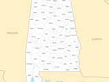 Printable Alabama County Map Printable At A Glance