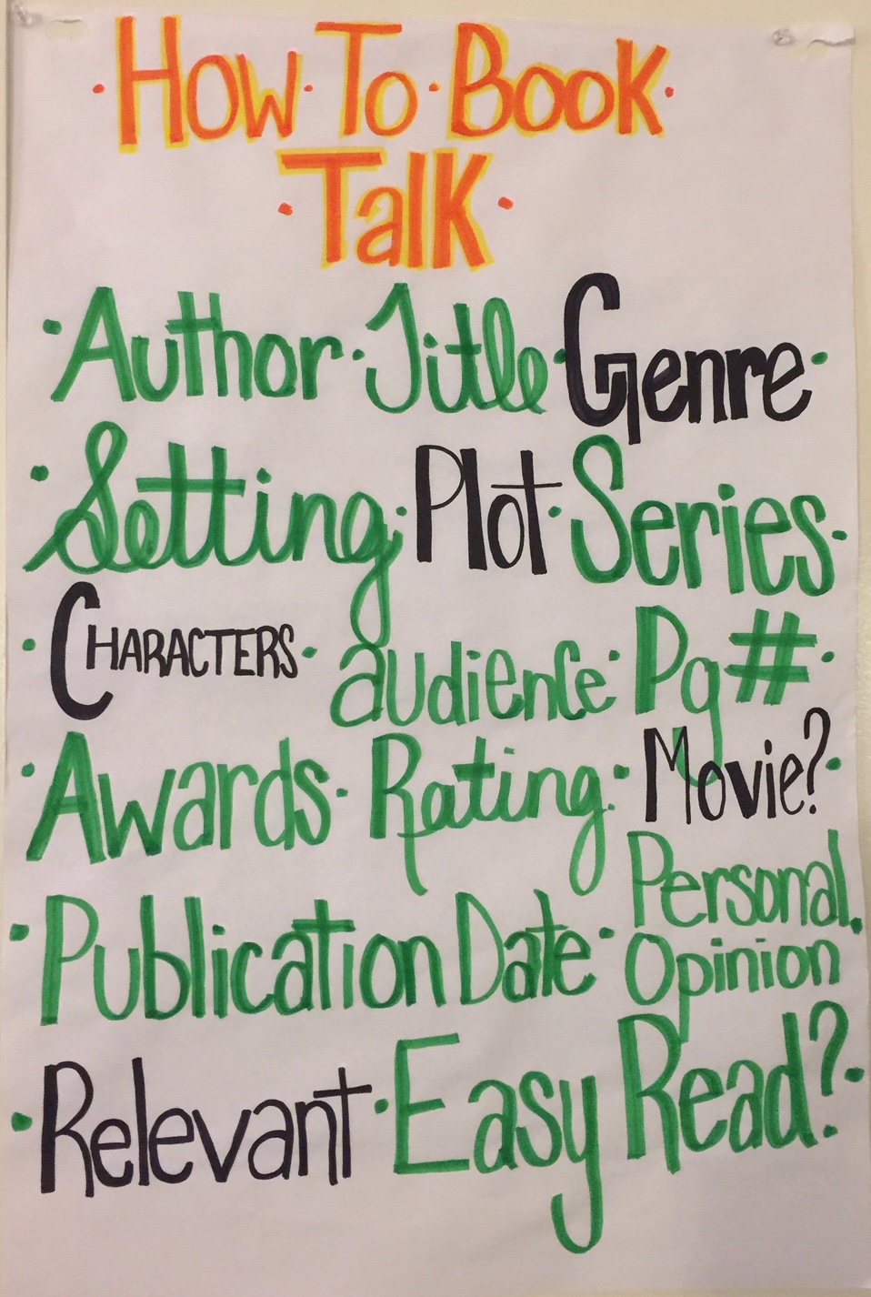 Lightning Round Book Talks- Student Edition - Margin Notes