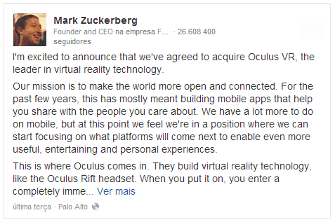Facebook compra a Oculus VR! | Mário Valney