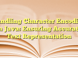 Handling Character Encoding In Java Ensuring Accurate Text