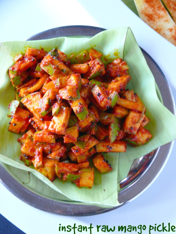 instant raw mango pickle recipe - Marudhuskitchen